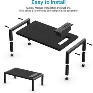 Office | Desk Monitor Stand Riser With Electrical Outlets And Usb Pd 3 ...